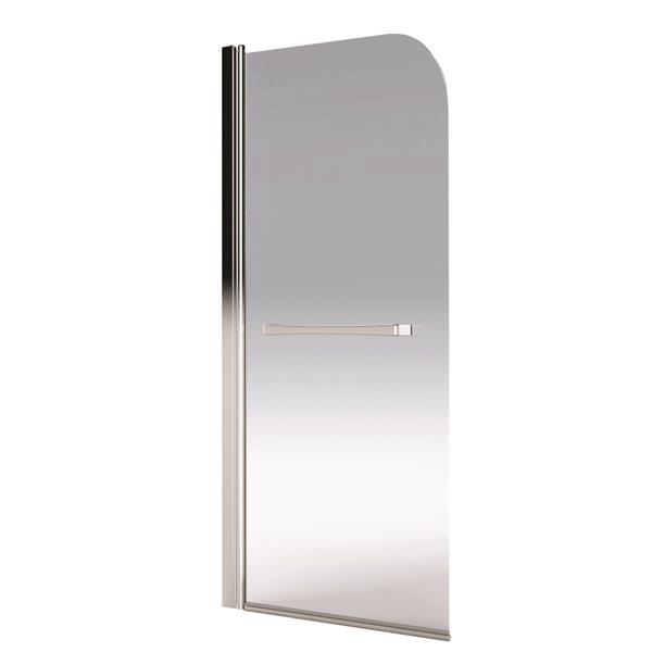 Aqualux Aqua 5 Radius Bath Screen With Towel Rail 800mm X 1500mm X 5mm